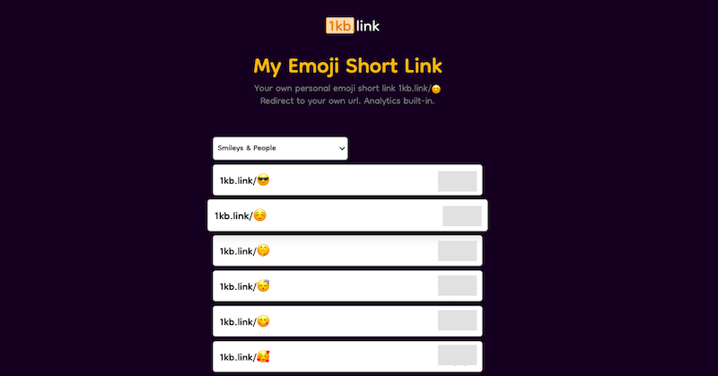 Get your own Emoji Short link - 1kb.link